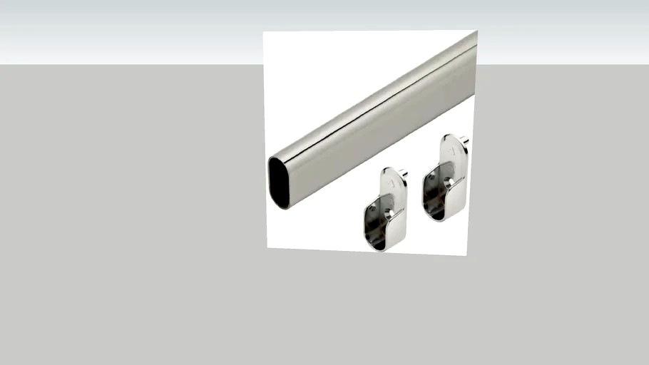Hafele Oval Wardrobe Closet Rod with End Supports 3d model
