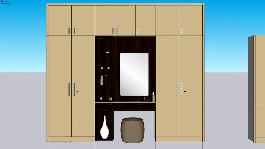 Wardrobe with Dressing Unit 3d model