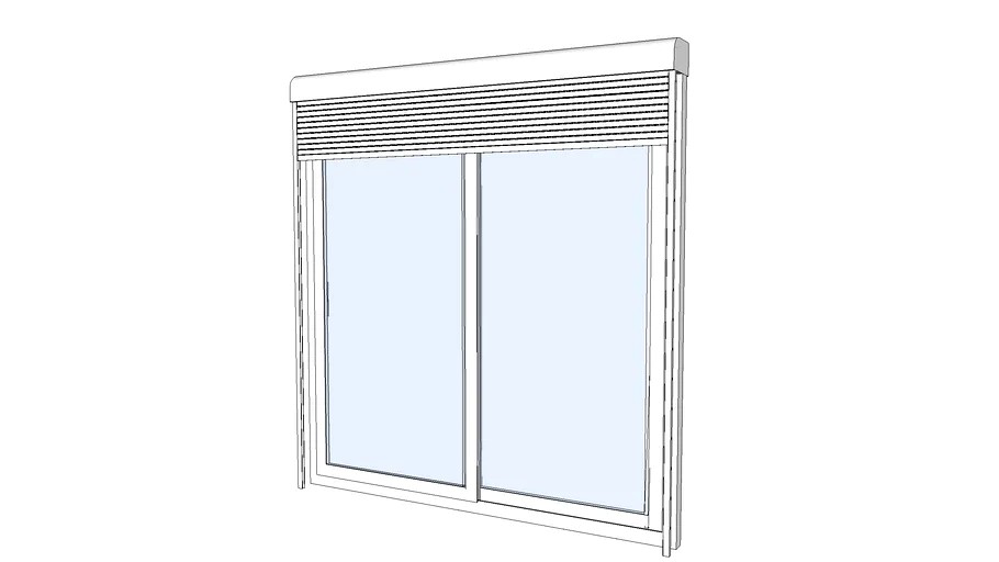 Bay window with curtain 3d model