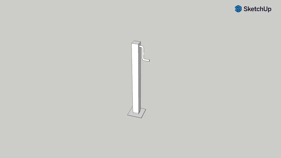 weld on trailer jack 3d model