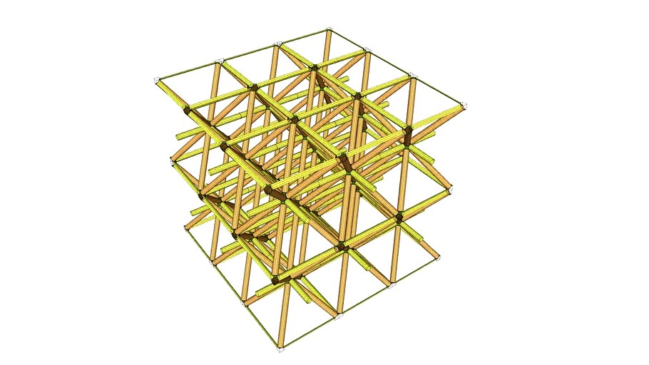 Tetrahedral-octahedral honeycomb round-profile] 3d model