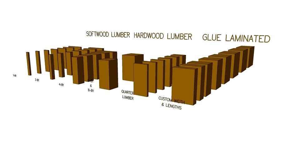 Framing Lumber-North American Standard Dimensions 3d model