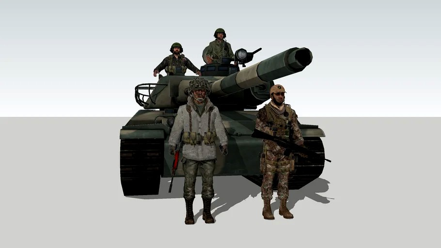 French Army AMX-30B Main Battle Tank - Camouflage Set 01 3d model