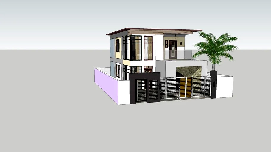 Modern Two story House 3d model