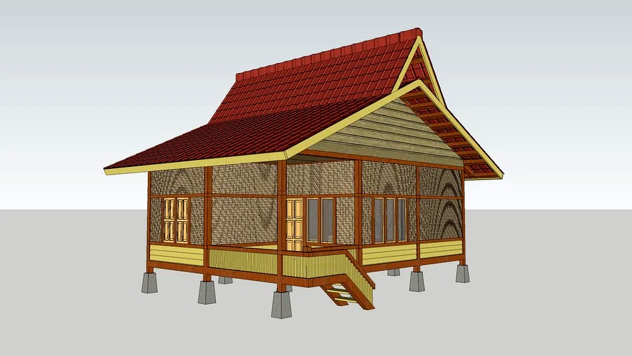 Rumah Bambu - Indonesian Sunda Bamboo House 3d model