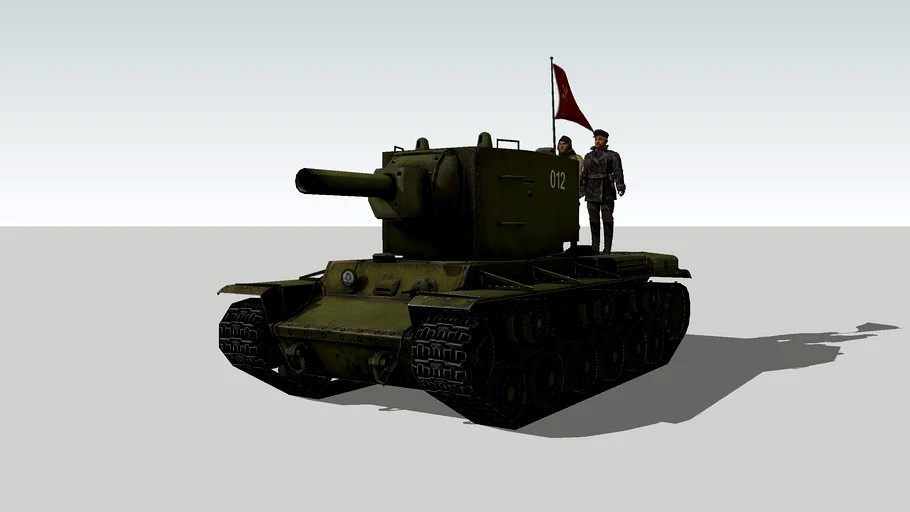 WW2 Soviet KV-2 Heavy Tank Model 1940 Set 01 3d