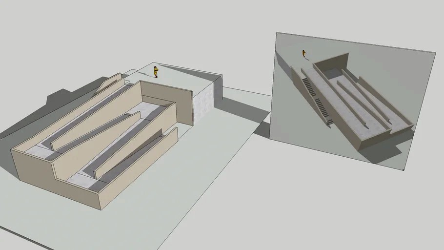 Ramp with stair 3d model