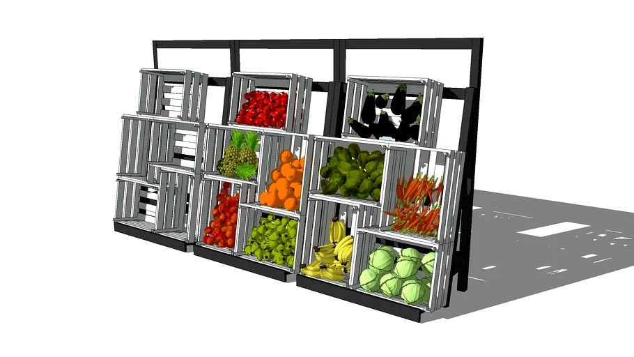 Fruit & Vegetable Retail Display 3d model