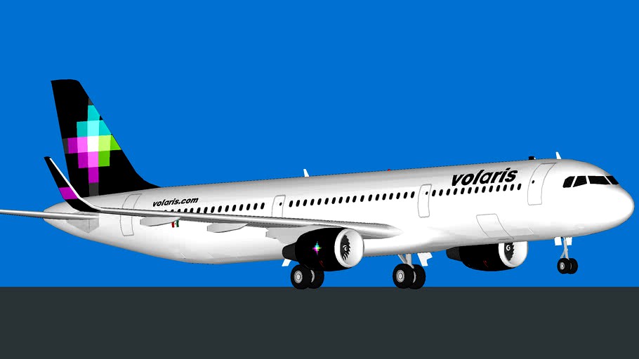 Volaris Airbus A321 Negro 3d model