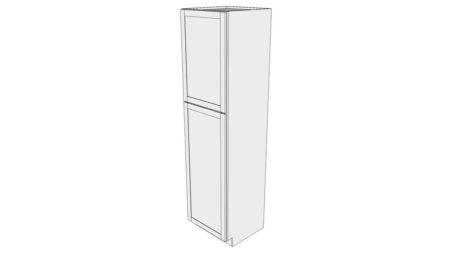 Bayside Tall Cabinet 24UCS2496 - 24 inch Deep, Shelves, One Door 3d model
