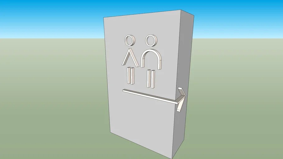 Toilet sign 3d model