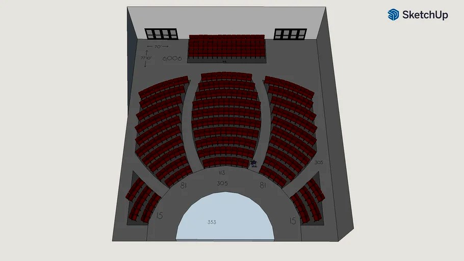353 Curved seat layout 3d model