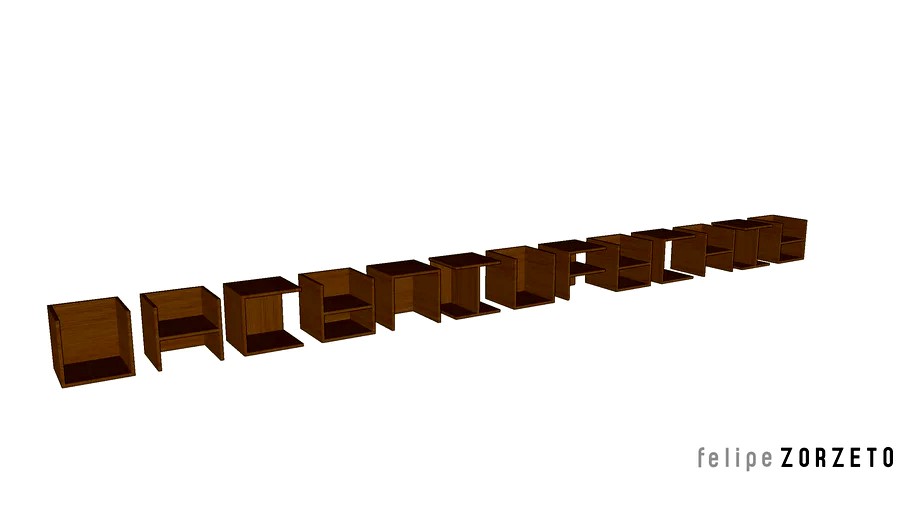 RACK LETRAS - L35x P35 x A35 cm - Felipe Zorzeto Design 3d model