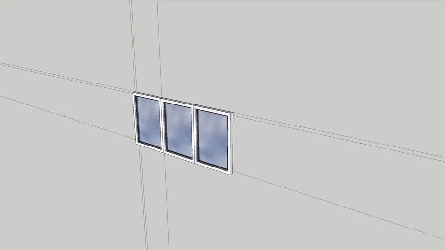 Fixed Window 600mm x 800mm x 3 panes 3d model