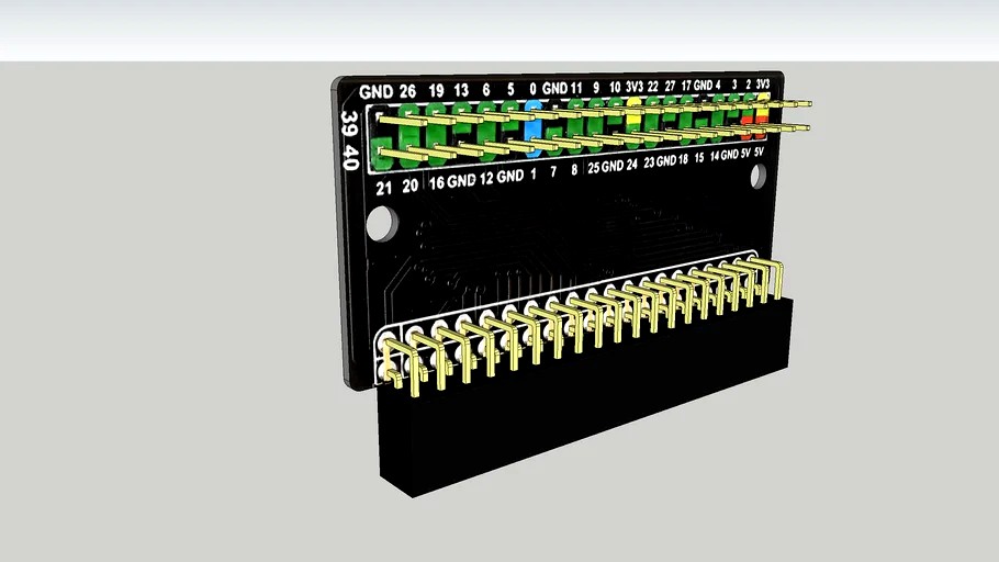 Raspberry Pi 400 GPIO Header 3d model