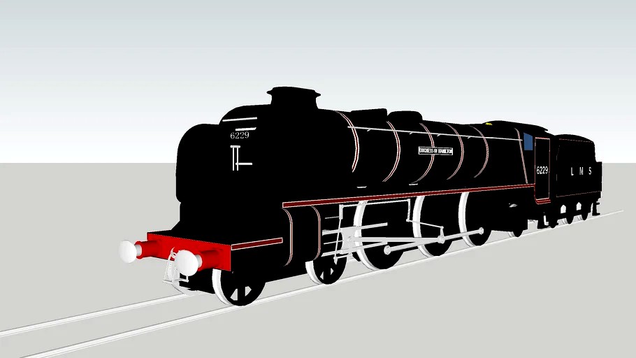 LMS No. 6229 ''Duchess of Hamilton'' (1947, De-streamlined) 3d model