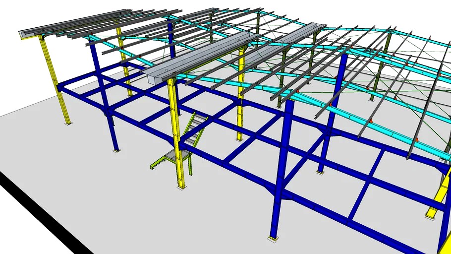 STEEL STRUCTURE WAREHOUSE 3d model