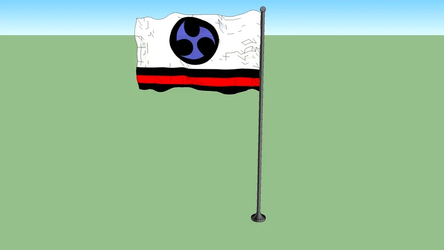 Flag of the Kingdom of the Ryukyu 3d model