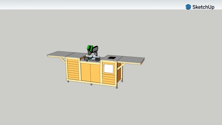 Miter Saw Station with Router Table 3d model