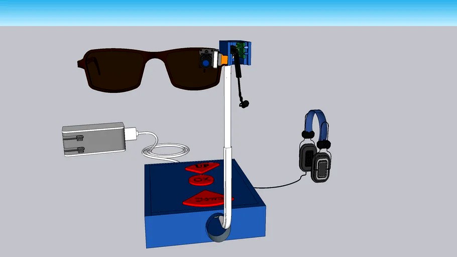 Glasses for visually impaired 3d model