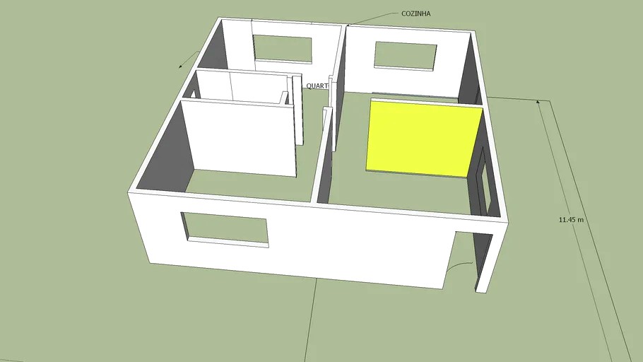 Casa Simples 2D Planta Baixa base 3d model