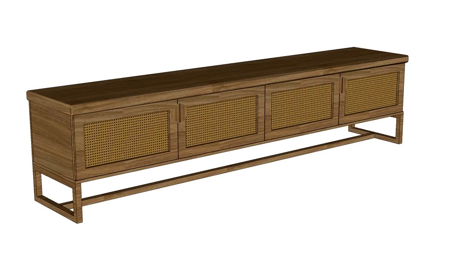 Raque retro em madeira nogueira 3d model