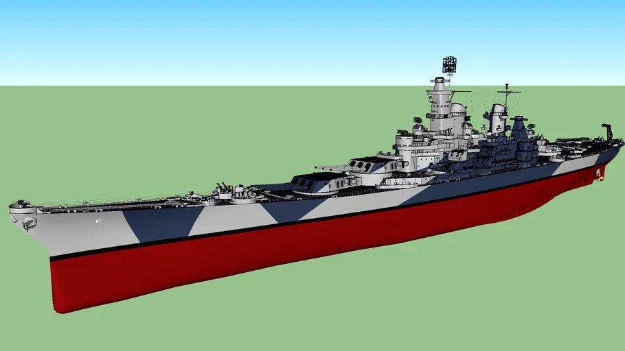 USS BB-61 Iowa class battleship 1944 / アイオワ級戦艦 3d model