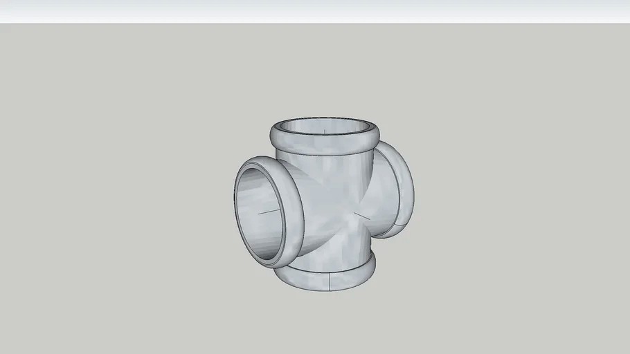 4-way pipe connector 3d model