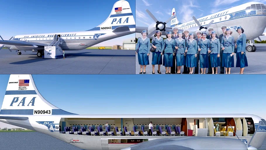 PAN AM BOEING 377 STRATOCRUISER (1949-1961) 3d model