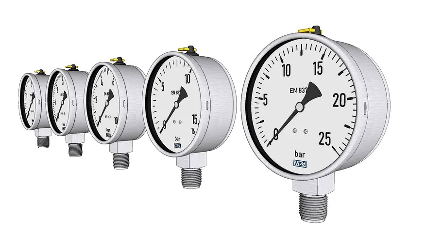 Manometer / Pressure gauge without glycerin 3d model