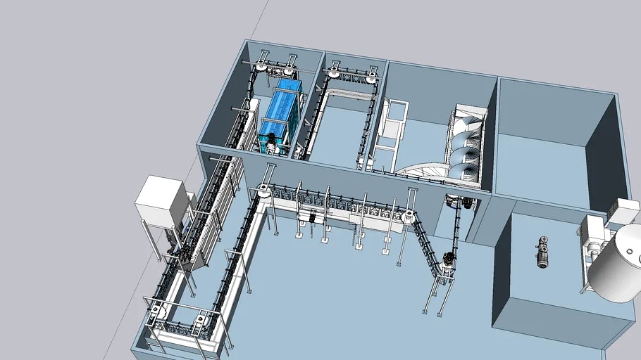 Planta procesadora de pollo Chicken proccesing plant 3d model