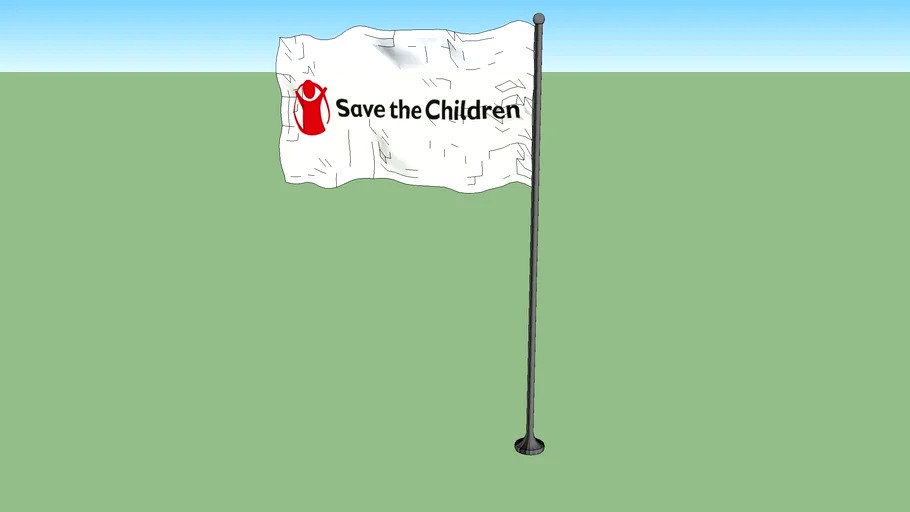 Save the children flag 3d model