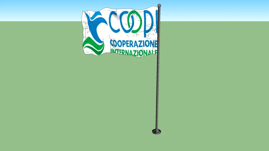 COOPI International Cooperation flag 3d model
