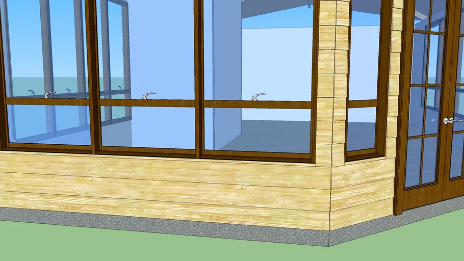 BACKYARD ANNEX DESIGN WITH PANORAMIC WINDOWS 3d model