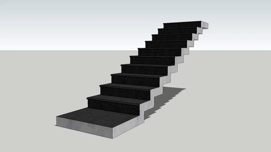 SINGLE FLIGHT STAIRCASE 3d model
