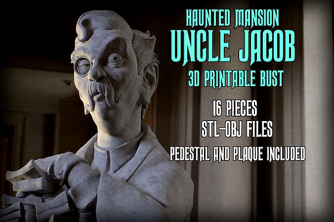 Haunted Mansion Uncle Jacob 3D Printable Bust DELUXE VERSION | 3D model