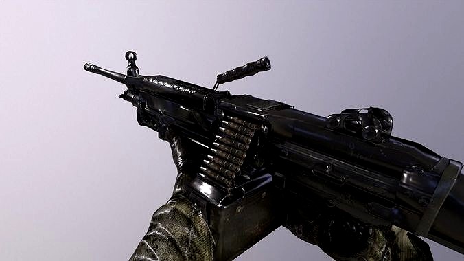 fps machine gun animations 3d model