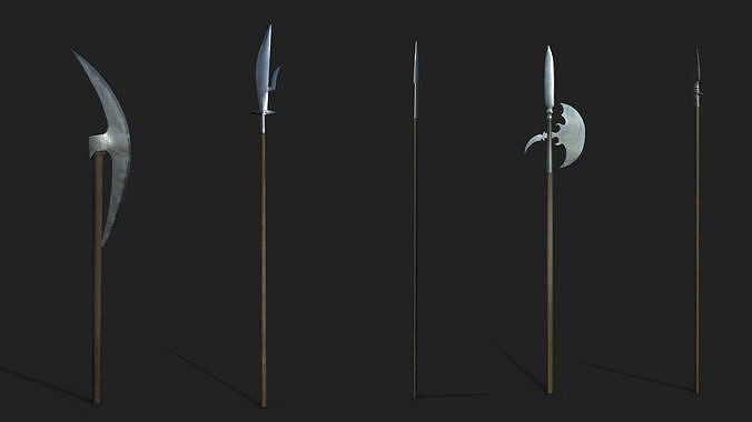 Realistic Medieval Spears and Polearms 3d model