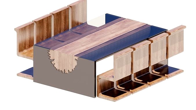 modern tree section table 3d model