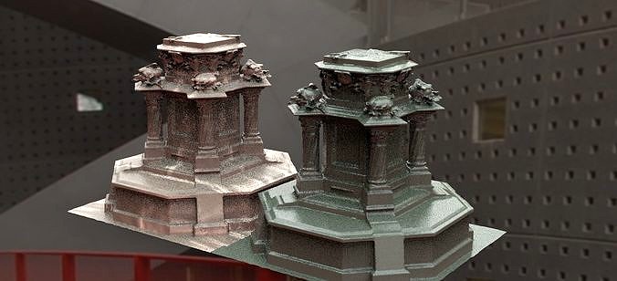 Statue stand baroque 2 3D model