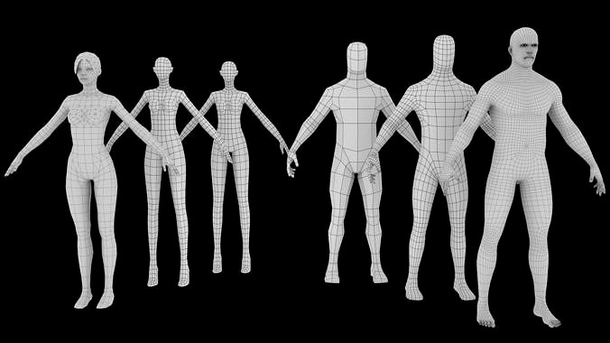 Female And Male base Model 3d