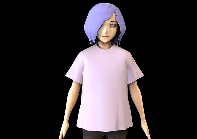 game ready Low Poly Anime Character 32 3d model