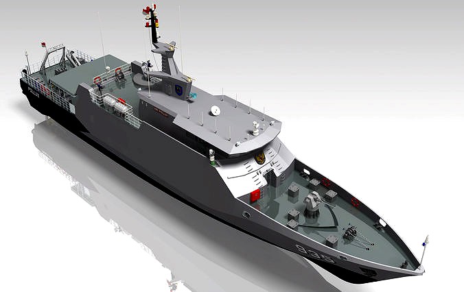 Fast Patrol Boat Ship Vessel 45M 3d model