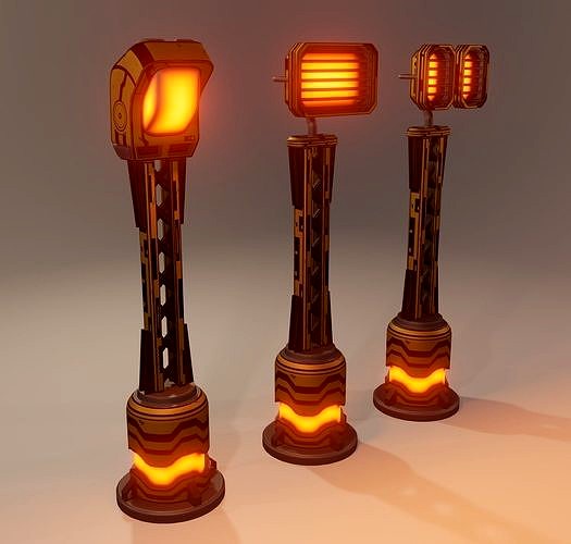 Sci-fi street lamp 3d model