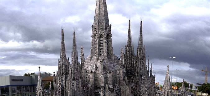 Art Deco Dark Fantasy Cathedral 3d model