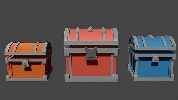low poly game prize cases 3d model