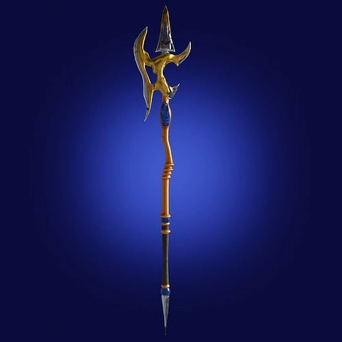 Stylized Halberd Weapon PBR Low-Poly game ready 3d model
