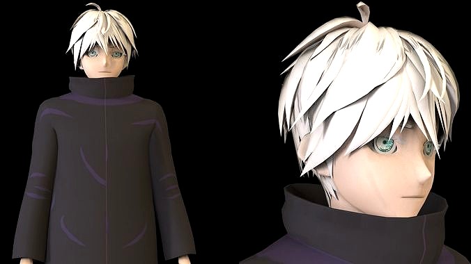 Anime Boy Low Poly Character 1 3d model