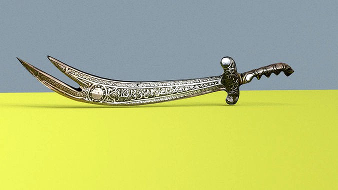 Low Poly Arabic Islamic Religious Shia Sword Zulfiqar 3d model