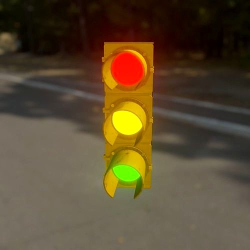 Traffic light low poly 3d model